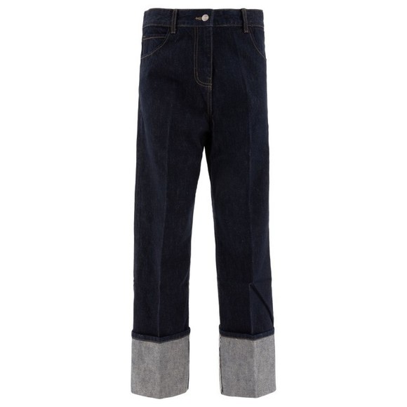 Sandbeige | Jeans | Sandbeige Indigo Straightleg Jeans With Cuffed Hem ...